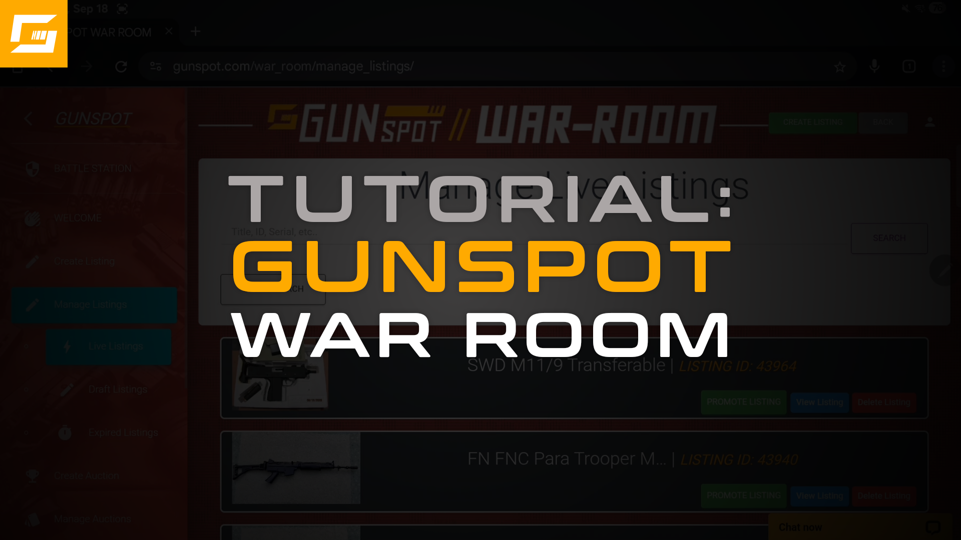 Gunspot Academy | Tutorial 2: Make Your listing an auction