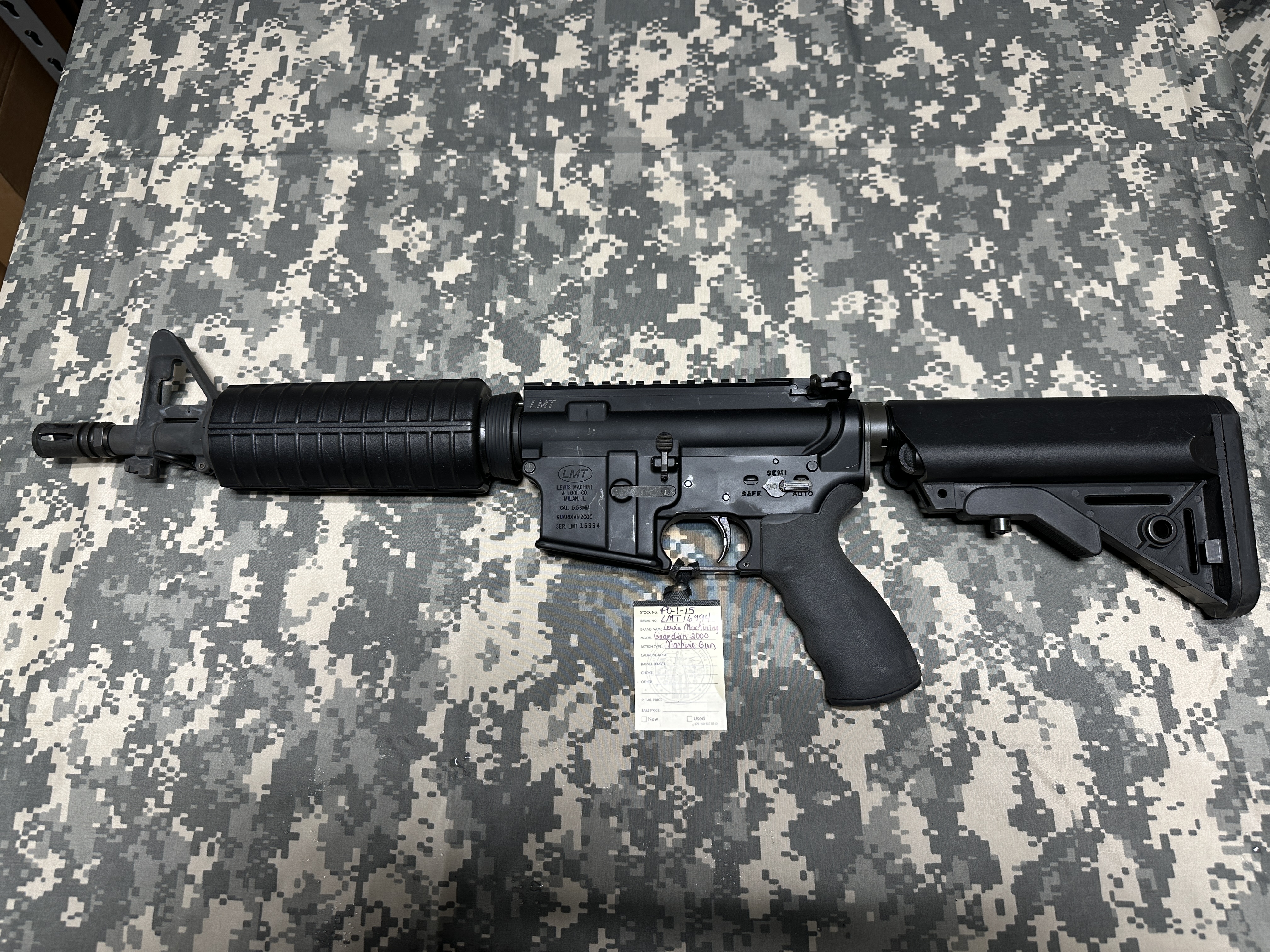 GS | Gun Auction: NO LAW LETTER POST SAMPLE LMT Guardian 2000 Gas ...