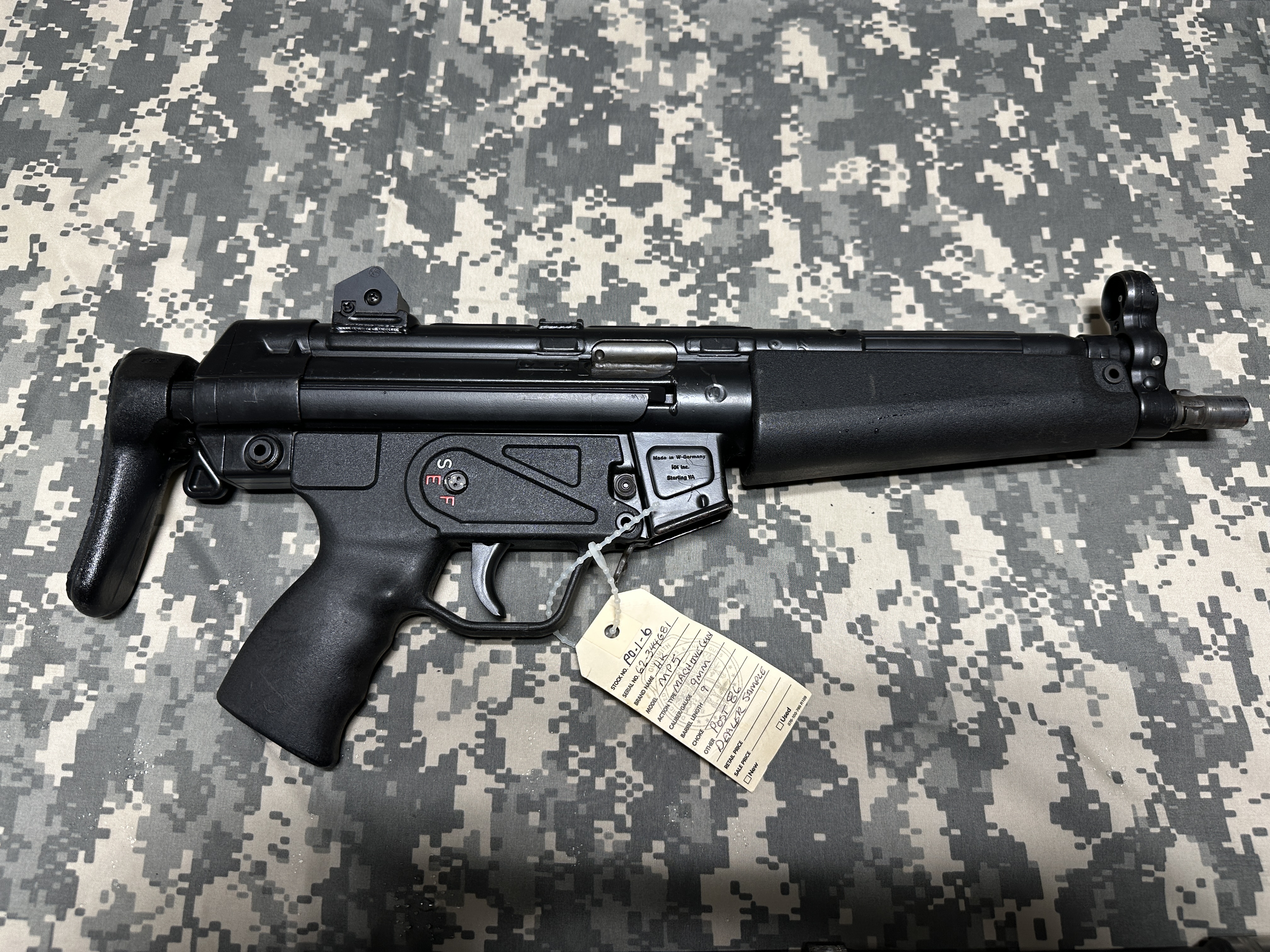 GS | Gun Auction: NO LAW LETTER POST SAMPLE FACTORY HK MP5A3 MACHINE GUN