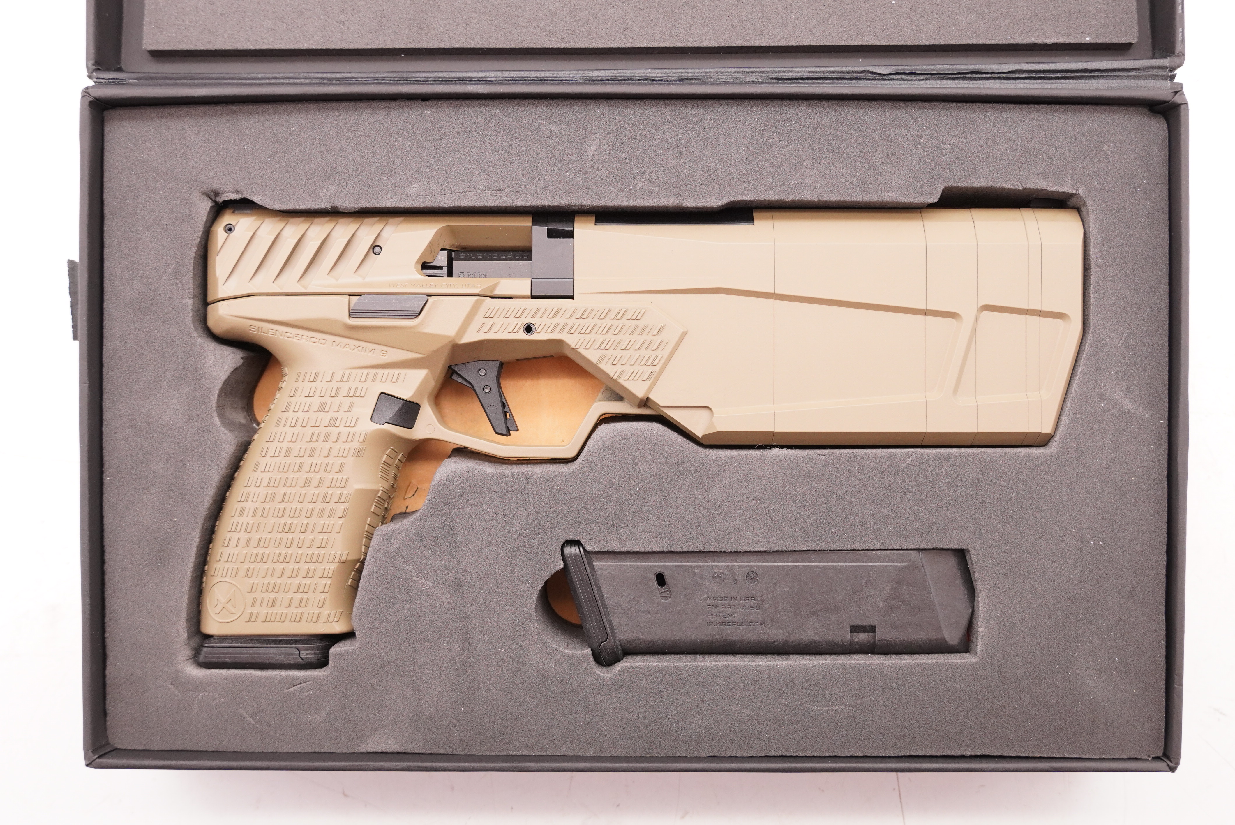 SilencerCo Maxim 9 Tan NIB (RARE) for Sale | Midwest Tactical | GunSpot