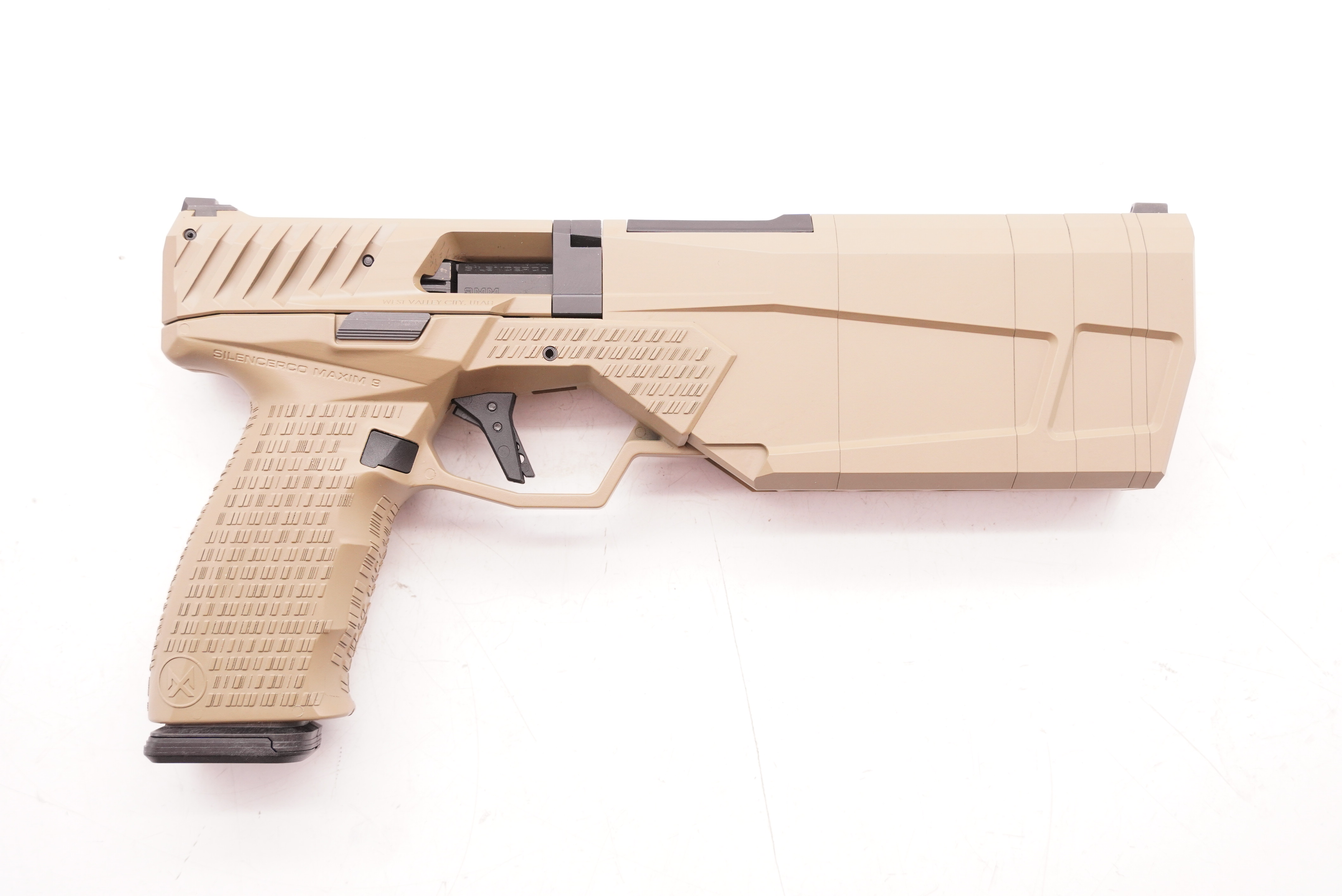 SilencerCo Maxim 9 Tan NIB (RARE) for Sale | Midwest Tactical | GunSpot